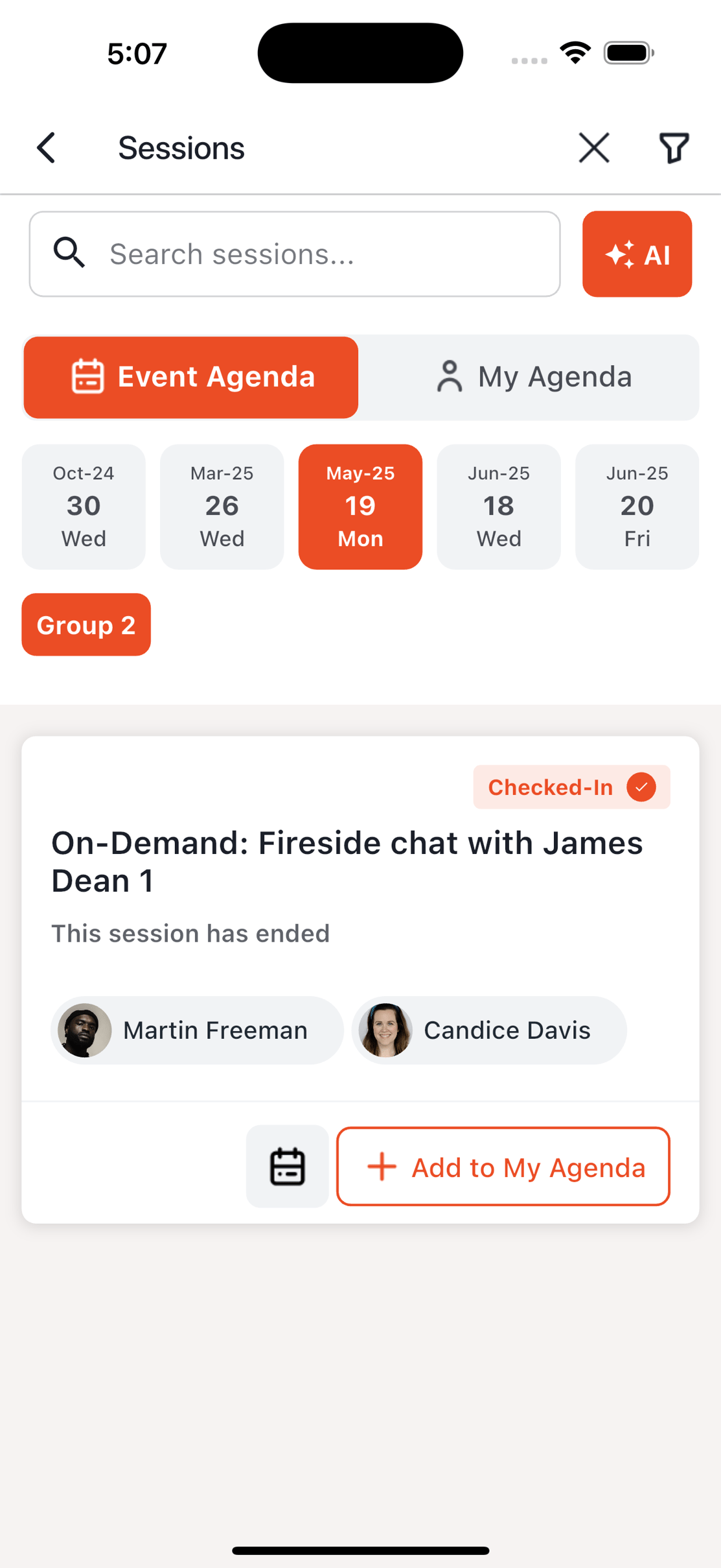 How to Use AI to Select Sessions in the Mobile Agenda
